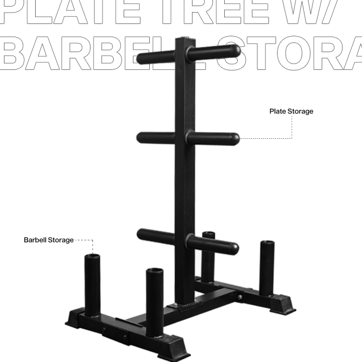 Olympic Plate Tree with Barbell Storage | Olympic Plate Stand Mount ...