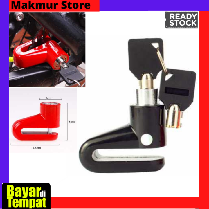 Makmur Kunci Gembok Pengaman Rem Cakram Motor dan sepeda Bahan Baja ...