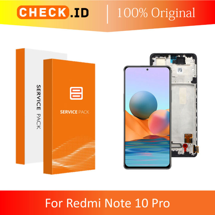 [ CHECK.ID ] LCD + FRAME REDMI NOTE 10 PRO ORIGINAL SUPER AMOLED ...