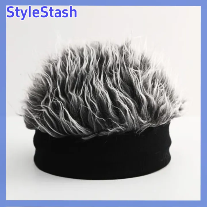 StyleStashH Creative Wig Hat Funny Short Hair Caps For Women Men ...