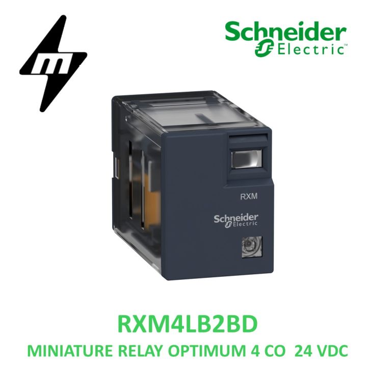 Schneider Electric RXM4LB2BD Miniature plug-in Relay - Zelio RXM4L - 4 C/O - 24 V DC - 3 A ...