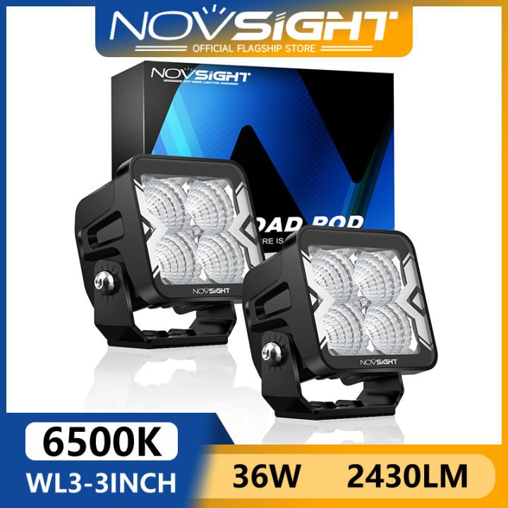 NOVSIGHT 2Pcs WL3 3INCH 6500K White Car LED Laser Gun 36W 2430LM For ...