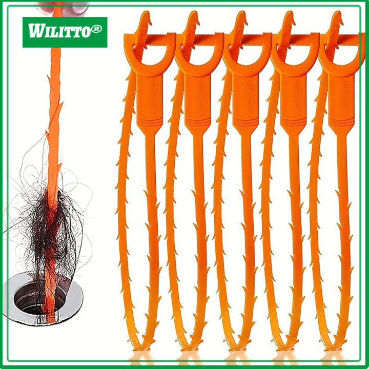 5Pcs Sink Snake Tool Bendable Sink Unclogger Hair Remover Reusable Easy ...