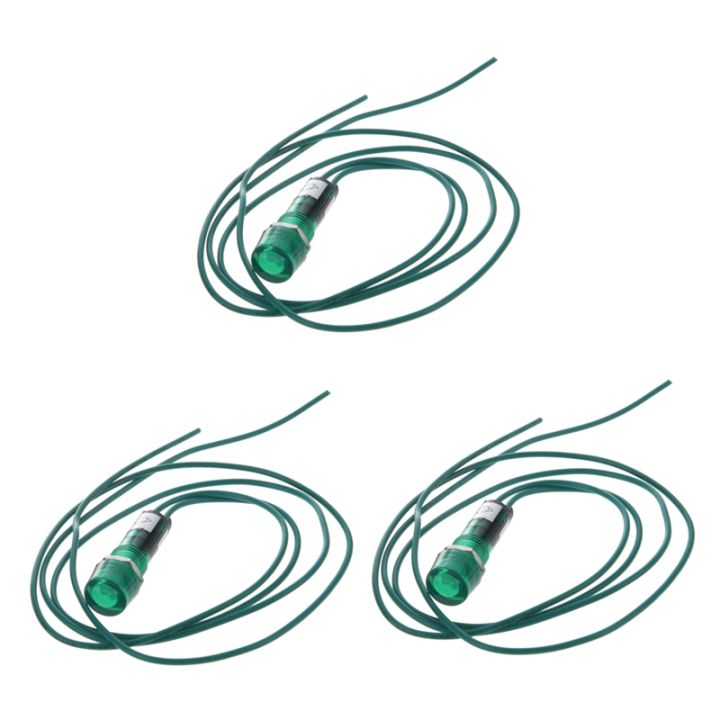 3X Neon Indicator Pilot Signal Lamp Green Light AC 220V W Cable ...