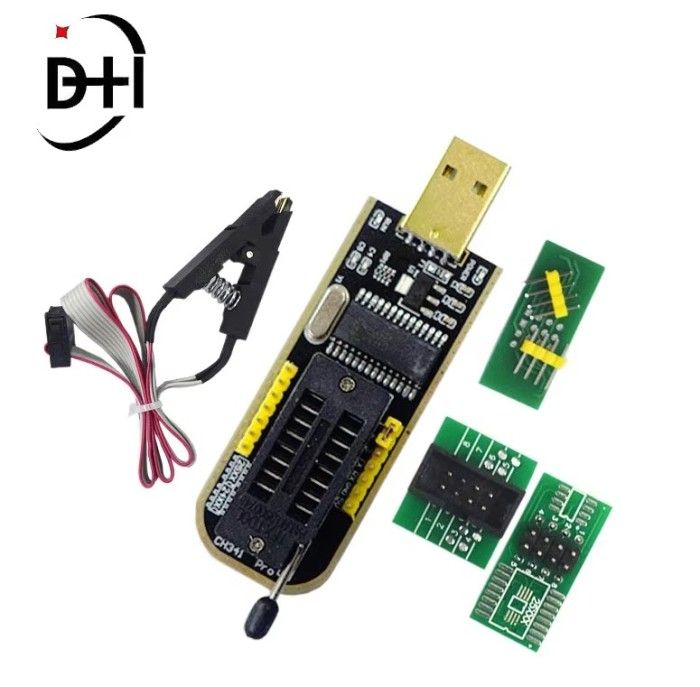 IC Programmer EEPROM Flash CH341A Programer Penjepit CH341 Clip bios ...