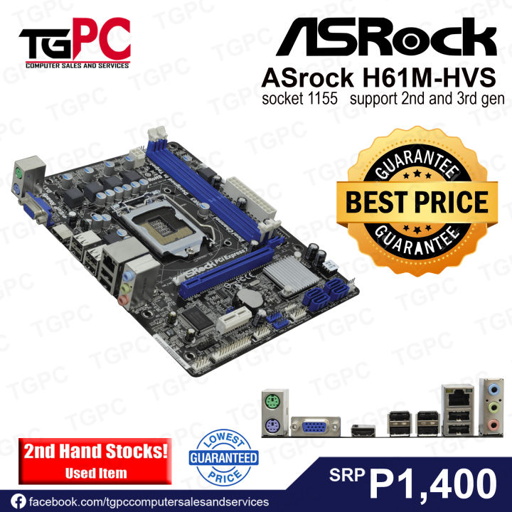 ASRock H61M-HVS 1155 intel motherboard for 3rd generation and 2nd ...