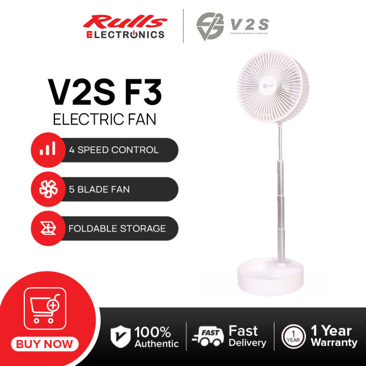 V2S F3 Folding Storage Fan | Four-Speed Adjustment | 1800mAh Battery ...