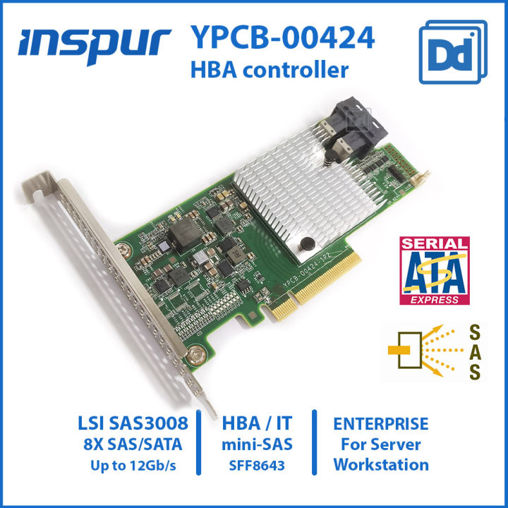 RAID CARD INSPUR YPCB-00424 LSI SAS3008 HBA SAS 12G for Enterprise Server Workstation | Lazada.co.th