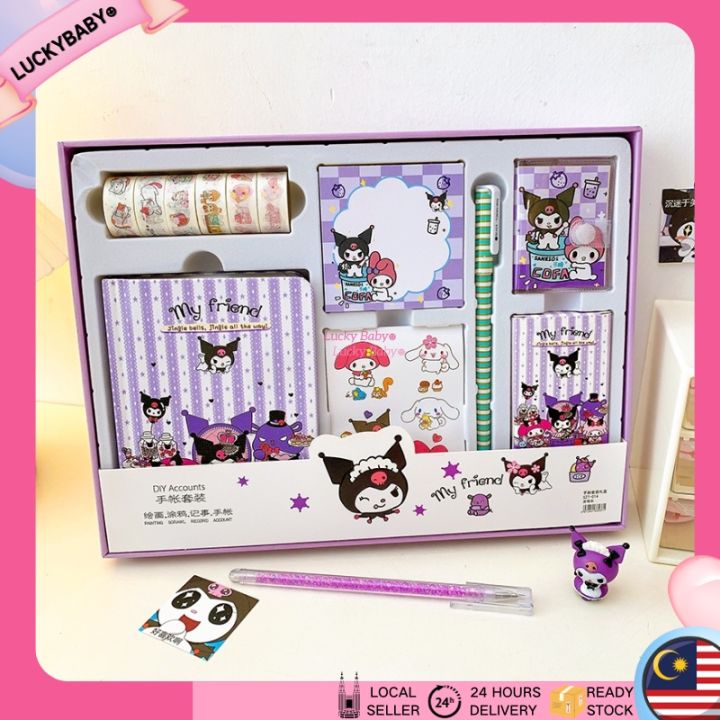 【HOHA】Sanrio Kuromi Notebook Set Cinnamoroll book Gift Box DIY Sticker ...