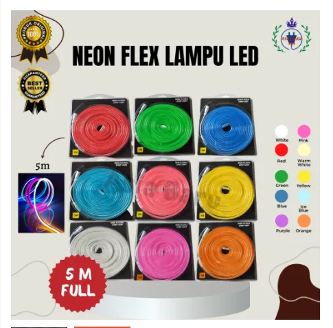 Lampu Led Neon Flex Selang 12V 5 Meter Flexible Sign Strip Outdoor MIK ...