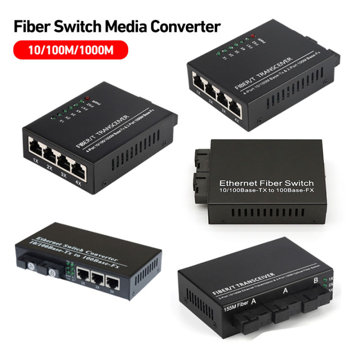 ASPOR Ethernet Fiber Switch 3A 3B SC 6Port 2 RJ45 10 / 100M Ethernet Switch Media Converter ...