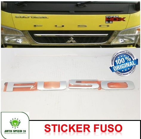 STIKER LOGO TULISAN FUSO EMBLEM STICKER LABEL CANTER 110PS 125PS 136PS ...