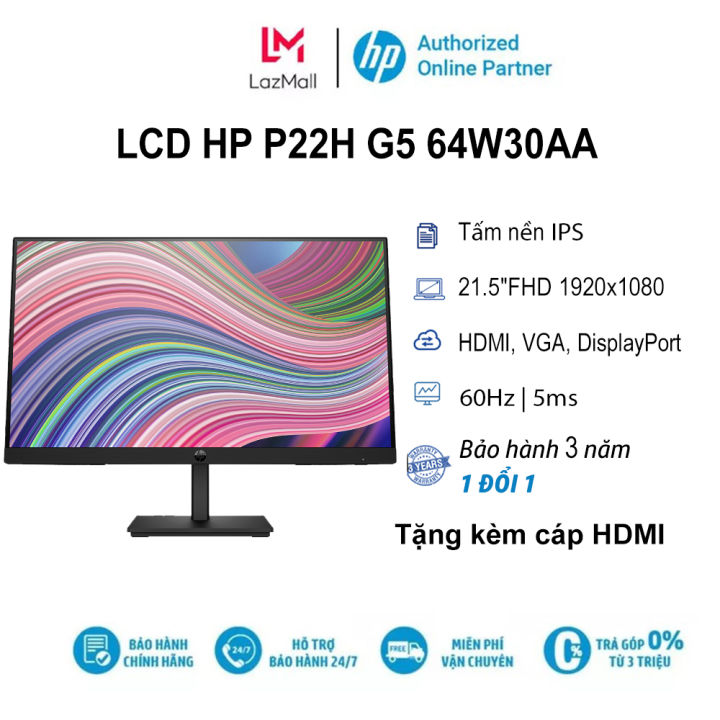 Màn hình máy tính LCD HP P22H G5 64W30AA 21.5″FHD 1920×1080/IPS/60Hz ...
