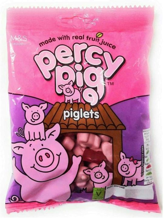 M&S Percy Pig Piglet Fruit Gums Soft Fruit Flavour Gums 170g x1 Marks ...