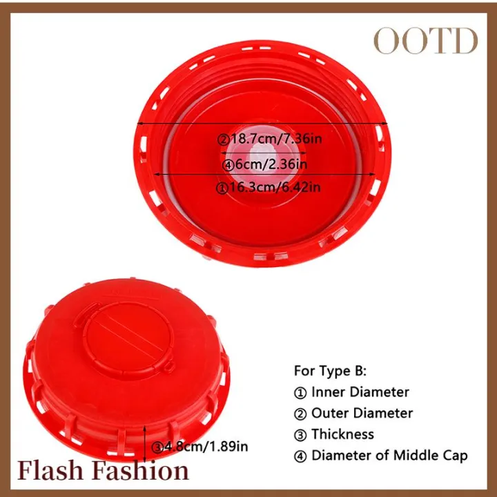 [Falsh F] Red IBC Lid Water Liquid Storage IBC Tank Fitting Plastic ...