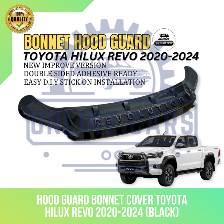 OC HOOD GUARD BONNET COVER TOYOTA HILUX REVO 2020-2024 (BLACK) (11002 ...