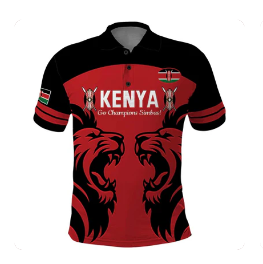 Custom Kenya Rugby Polo Shirt 2024 Go Champions Simbas - Red Lt14 3D T ...