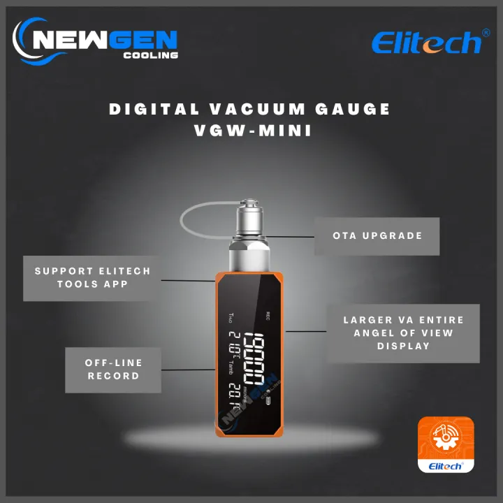 Elitech VGW-MINI Wireless Digital Vacuum Gauge | Lazada