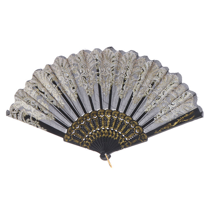 Xiab Spanish Style Dance Party Fan Wedding Silk Lace Fan Folding Held ...