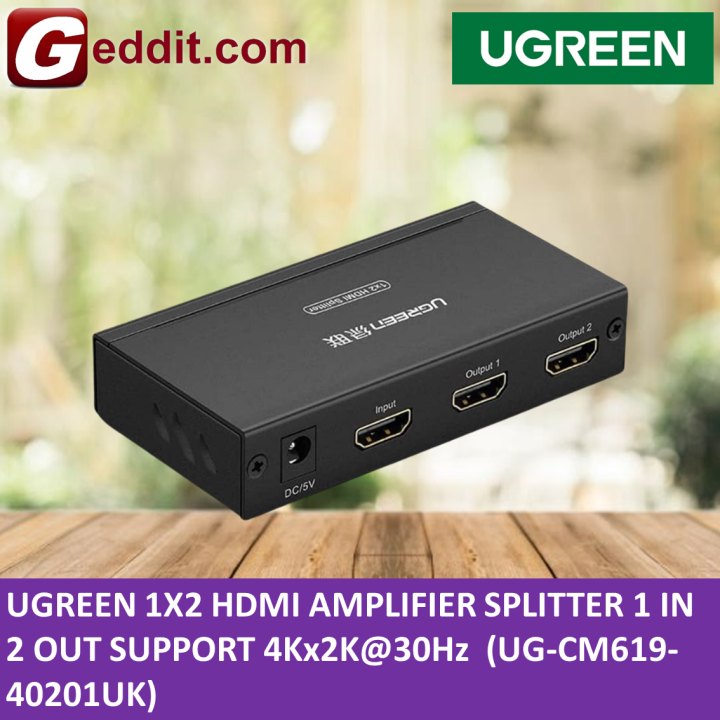 UGREEN 1X2 HDMI AMPLIFIER SPLITTER 1 IN 2 OUT SUPPORT 4Kx2K@30Hz (UG ...