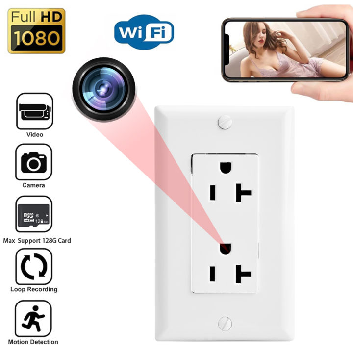 3Tech mall Wall Outlet US Plug 1080P WiFi Camera Security Spy Cameras ...