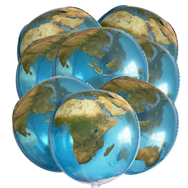 8Pcs 4D Balloons Globe Ballon 22 Inch Travel Birthday Party Decoration ...