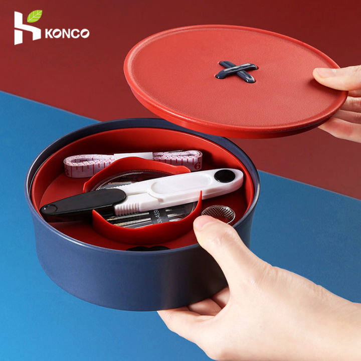Konco Hand Sewing Tool Travel Button Sewing Box Set Thread Stitches ...