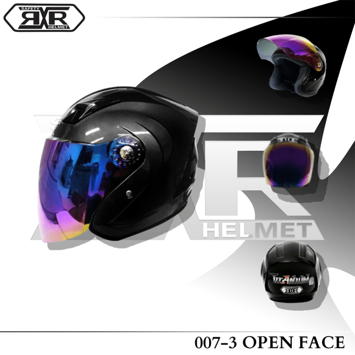 RXR 007-3 Open Face With ICC(BPS) Single Visor Transparent Design Wear Comfort Low Price Helmet ...