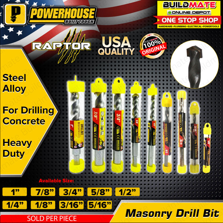 POWERHOUSE Masonry Drill Bit 1/8" Inch To 1" Inch Alloy Triangle Drill ...