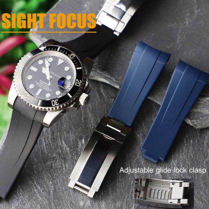 20mm Curved End Short Wrist Watch Band Strap for Rolex Submariner Yacht ...