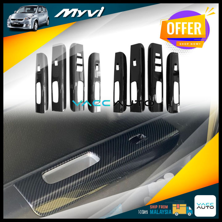 Perodua Myvi M300 2005 - 2011Window Switch Panel Glossy Black Carbon ...
