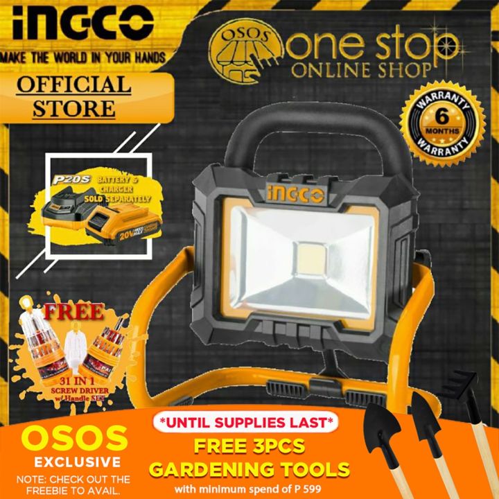 INGCO Lithium-Ion Portable Work Lamp POWERSHARE 20V CWLI20258 ING-PT ...