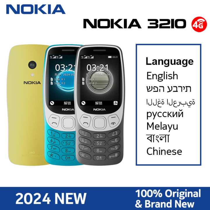 Original Nokia 3210 4G Feature Phone Dual SIM 2.4" Type-C Port ...