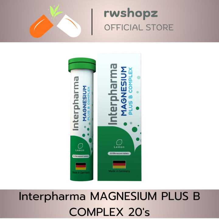 Interpharma MAGNESIUM PLUS B COMPLEX 20's เม็ดฟู่ | Lazada.co.th