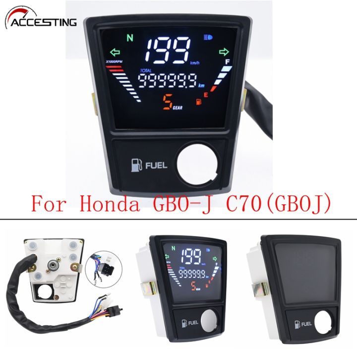 Digital Speedometer Odometer Motorcycle LED Meter For GBO-J METER ASSY ...