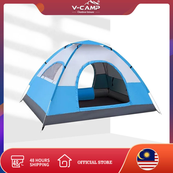 V-camp Tent camping waterproof Outdoor 2~3 People tent camping Double ...