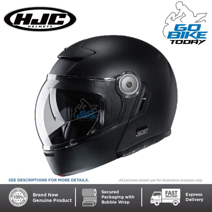 HJC Helmet V90 SF Black With 3 Years Warranty By HJC Malaysia | Lazada