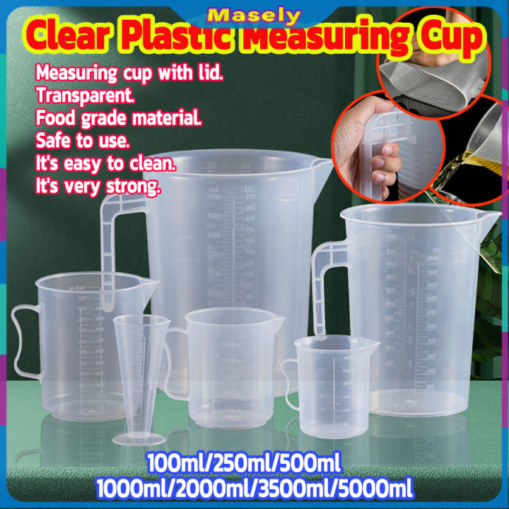 Masely 500/1000/2000/3500/5000ml Clear Plastic Measuring Cup Pitcher Liquid Measure Jug Cup ...