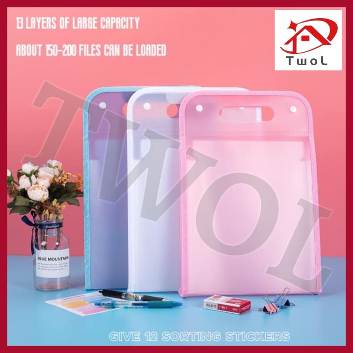 TwoL 13 Pocket Expanding File Folder A4 Paper Organizer Document File ... TwoL 13 Pocket Expanding File Folder A4 Paper Organizer Document File ...
