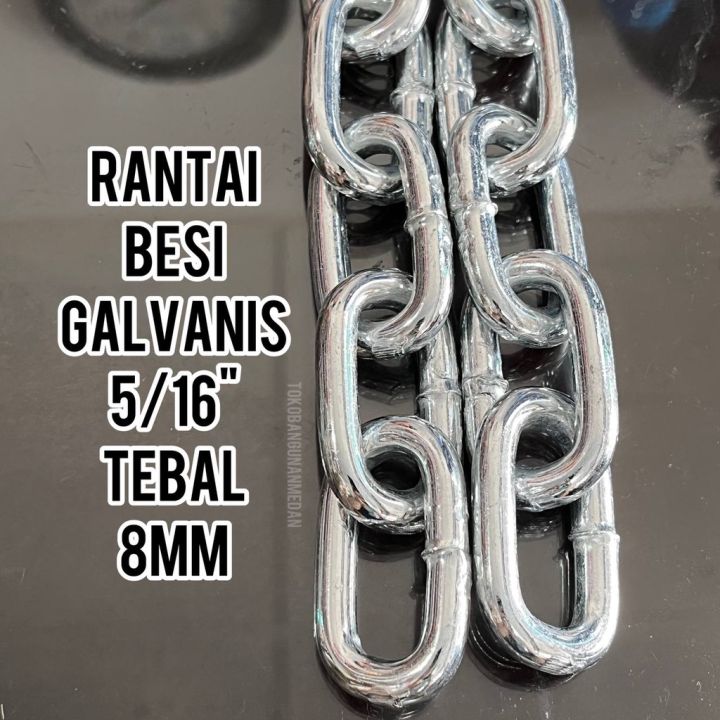 RANTAI BESI KAPAL BERAT GALVANIS 5/16 INCH 8MM - 1/2 dan 1 meter ...