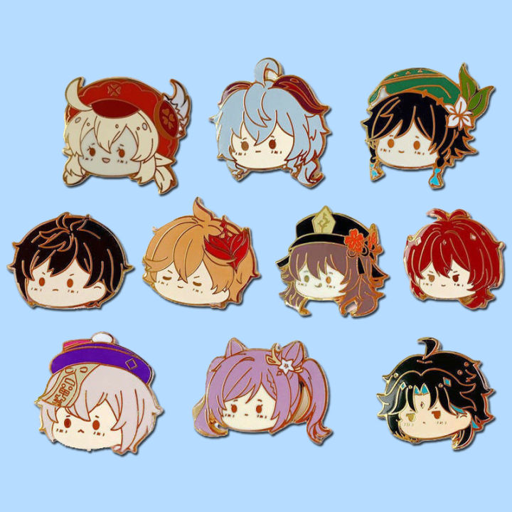 Mini Cartoon Genshin Impacts Characters Enamel Pin Cute Lapel Pin ...