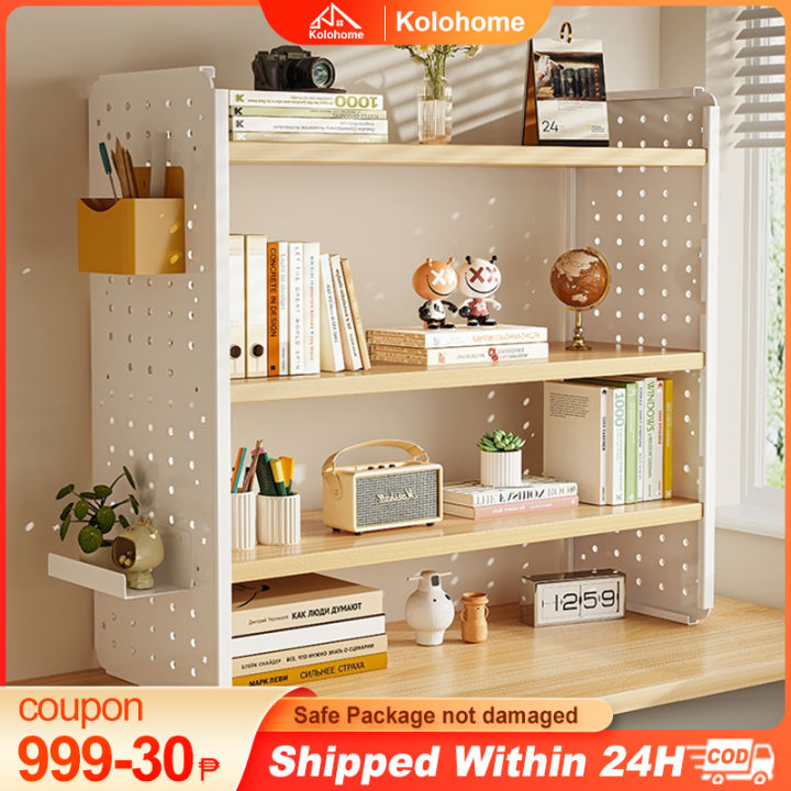 Desktop storage rack desk bookshelf hole board home study desk multi ...