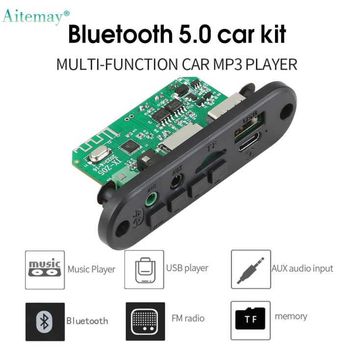 Aitemay 6W Amplifier 3.7V 5V MP3 Player Bluetooth 5.0 MP3 Decoder Board ...