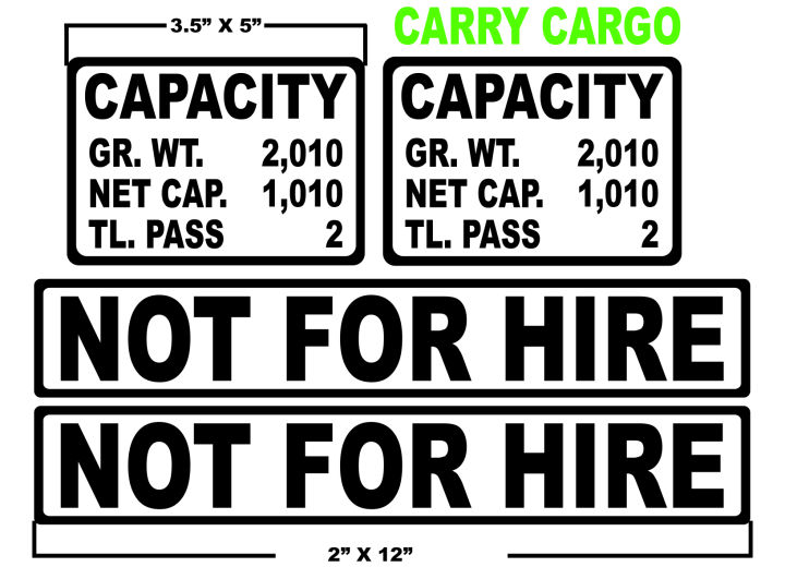 CAPACITY STICKER FOR SUZUKI CARRY CARGO | Lazada PH