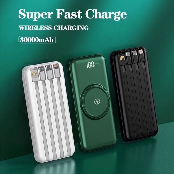 KIMP Power Bank Original Fast Charging 20000mAh Built-in 4 Cables Fast ...