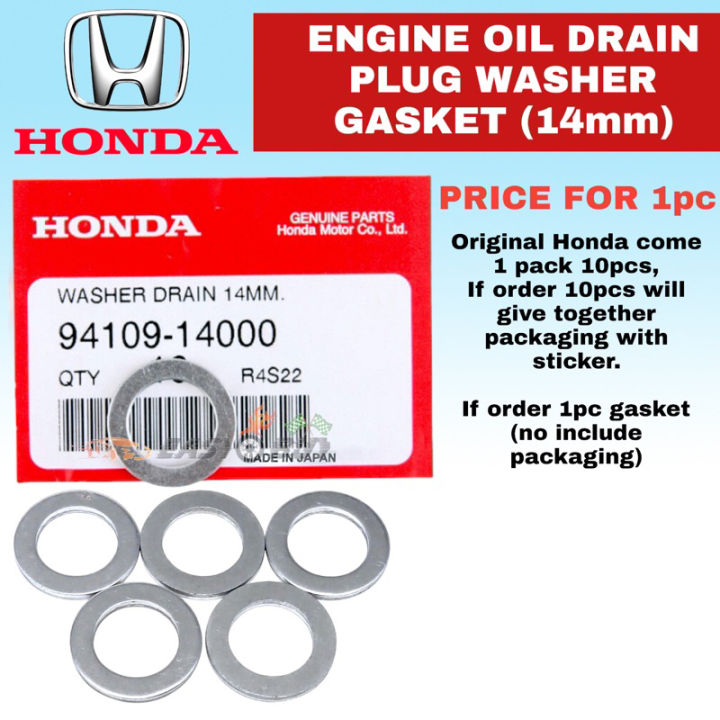 (100% ORIGINAL) GENUINE HONDA ENGINE OIL SUMP DRAIN PLUG WASHER GASKET ...