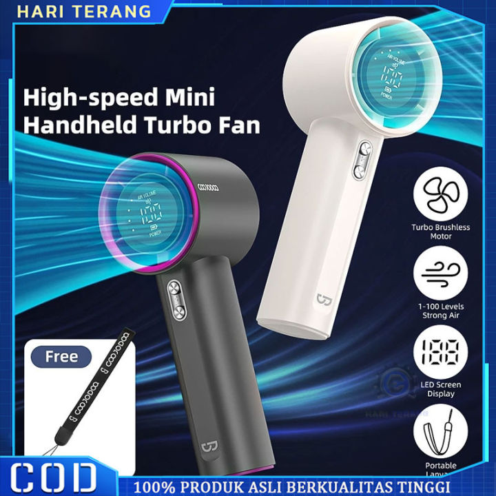 GOOJODOQ Barang spot- High-speed kipas 100 Gear Wind kipas angin Digital Display Adjustable ...