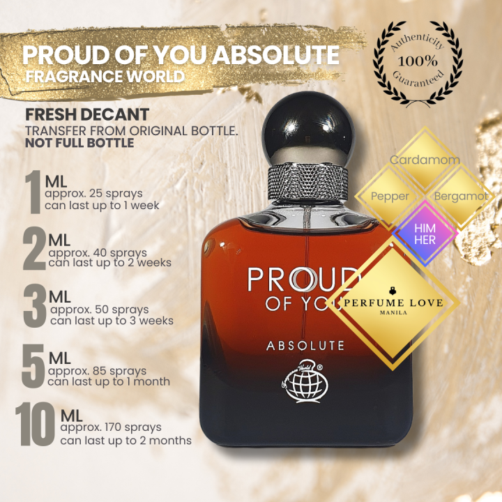 PERFUME DECANT Fragrance World Proud of You Absolute (SWY Absolutely ...