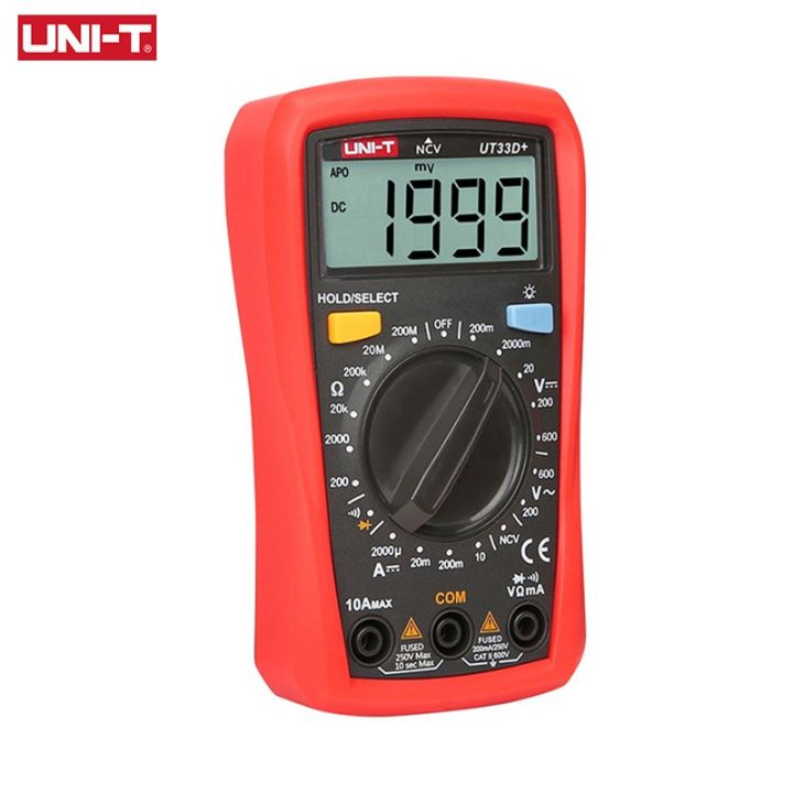 UNI-T UT33D+ AC DC 600V DC 10A Plam Size Digital Multimeter With NCV ...
