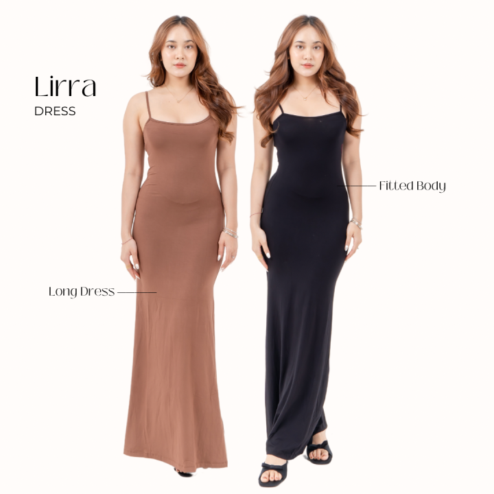 [GURLBUCKET] Lirra Dress / Long Dress / Spandex "Pakaian Wanita ...